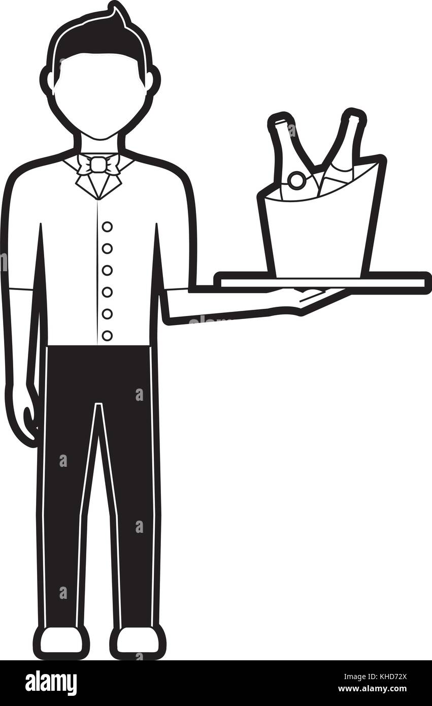 waiter man vector illustration Stock Vector Image & Art - Alamy