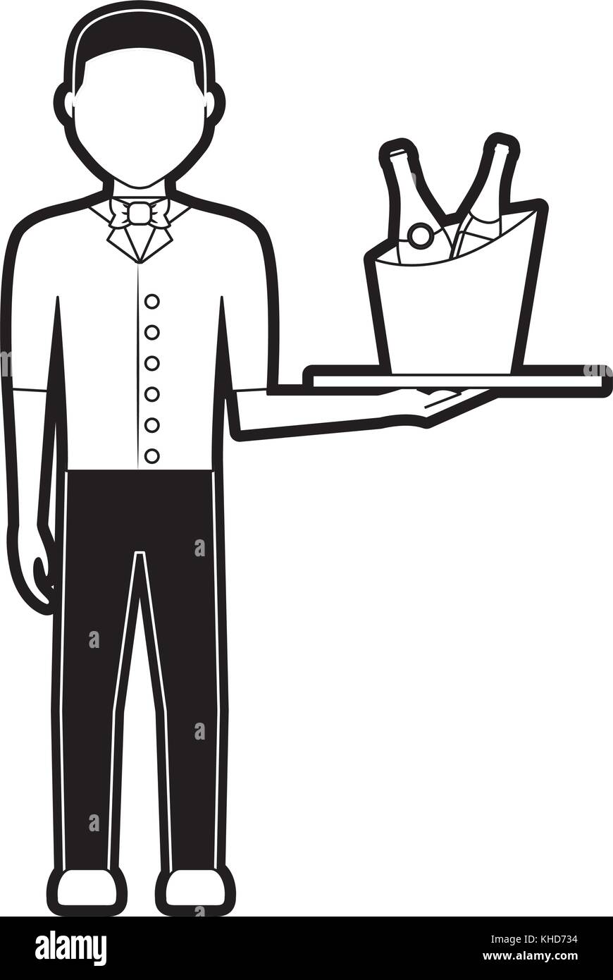 waiter man vector illustration Stock Vector Image & Art - Alamy