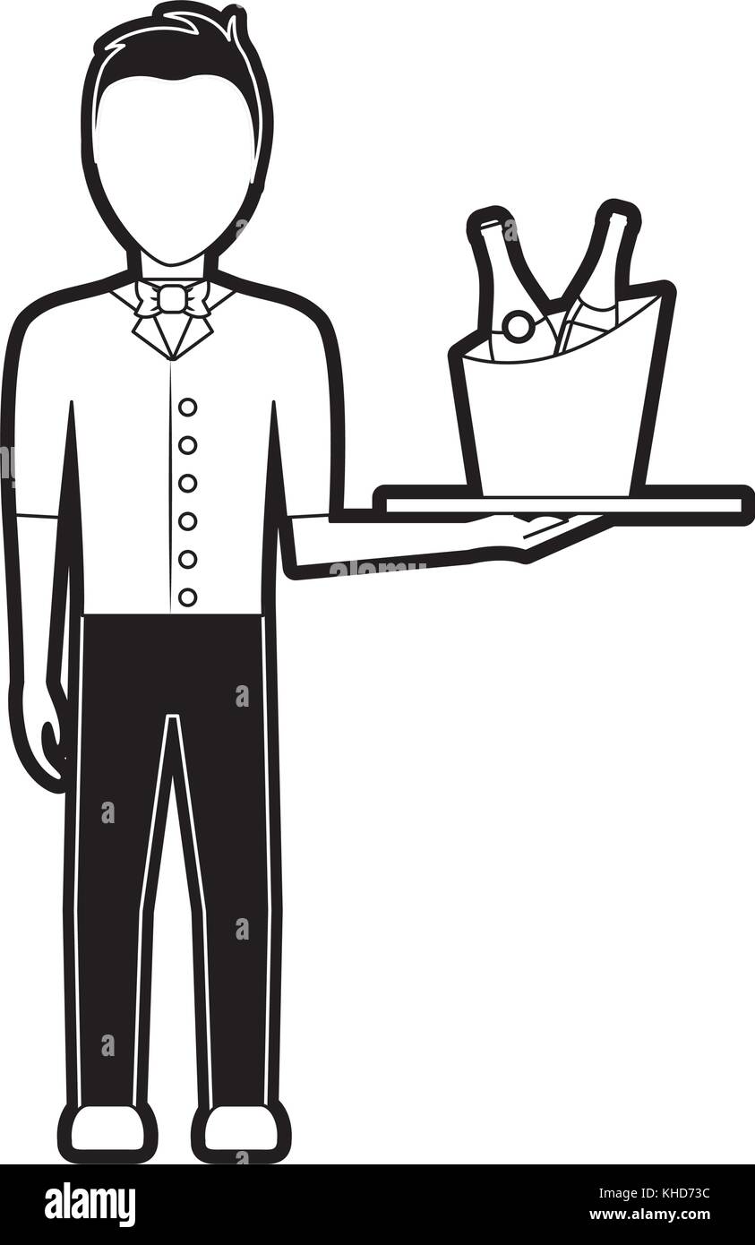 waiter man vector illustration Stock Vector Image & Art - Alamy