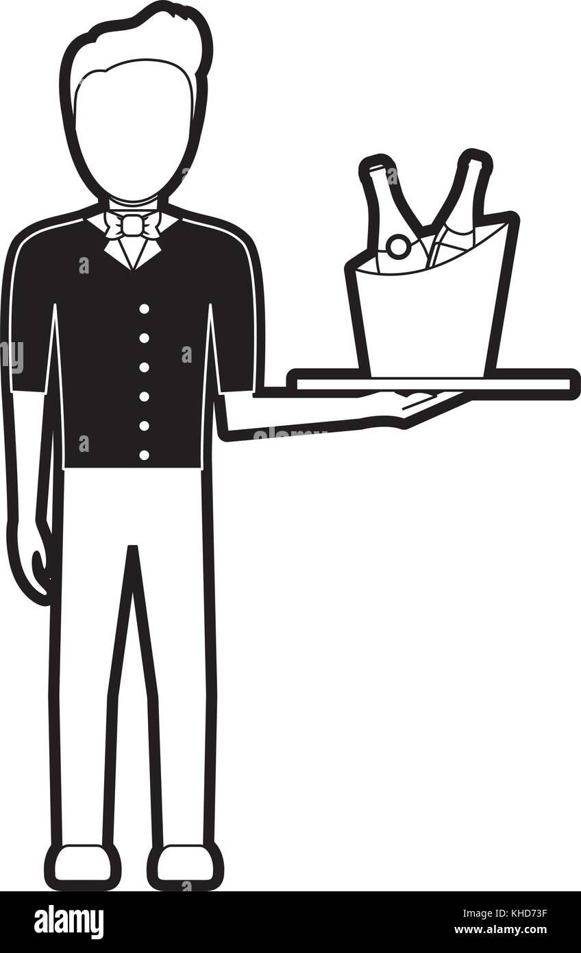 waiter man vector illustration Stock Vector Image & Art - Alamy