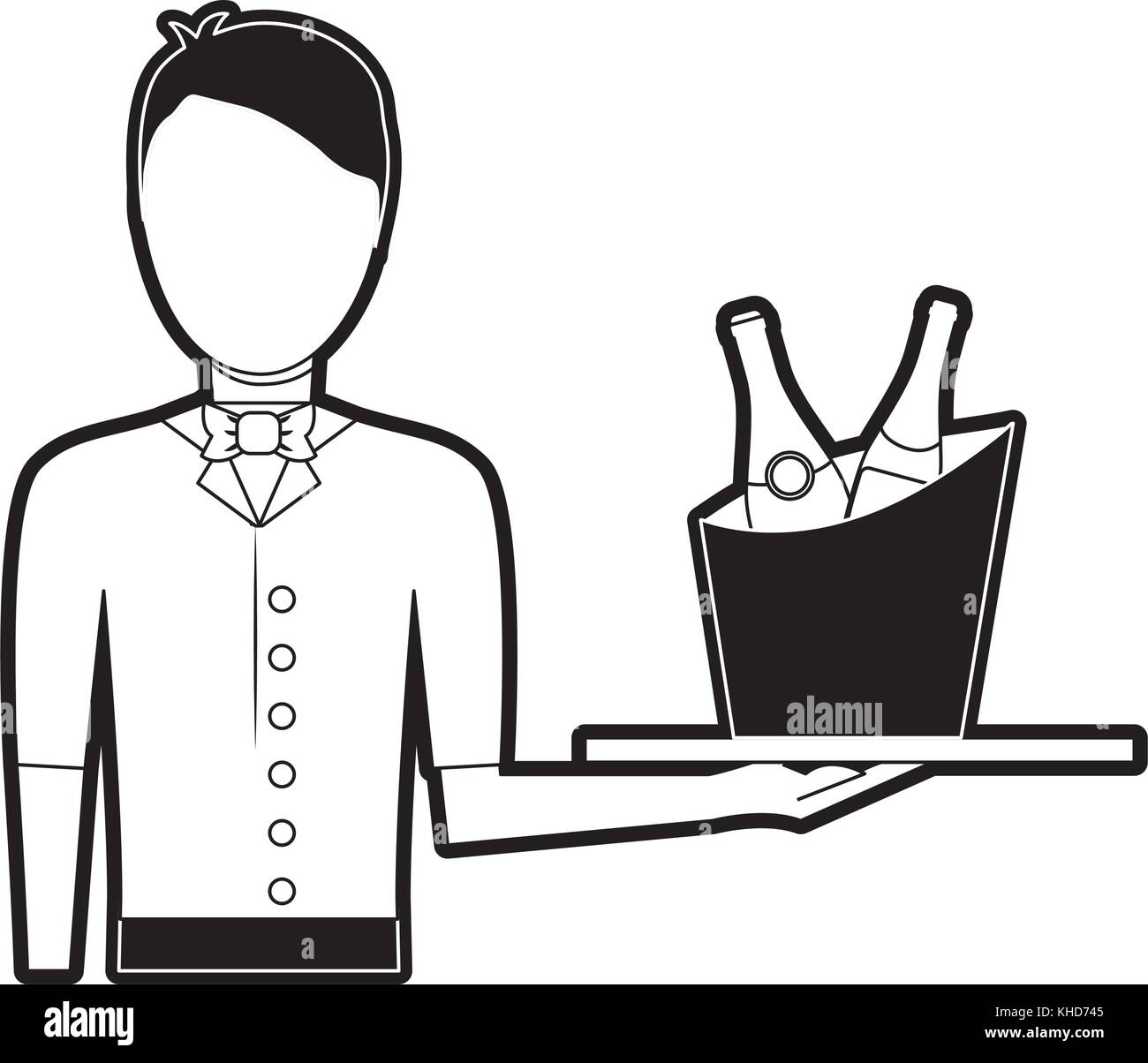 waiter man vector illustration Stock Vector Image & Art - Alamy