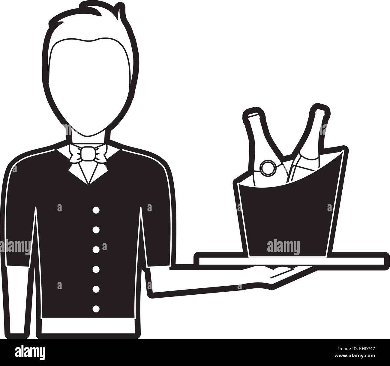 waiter man vector illustration Stock Vector Image & Art - Alamy