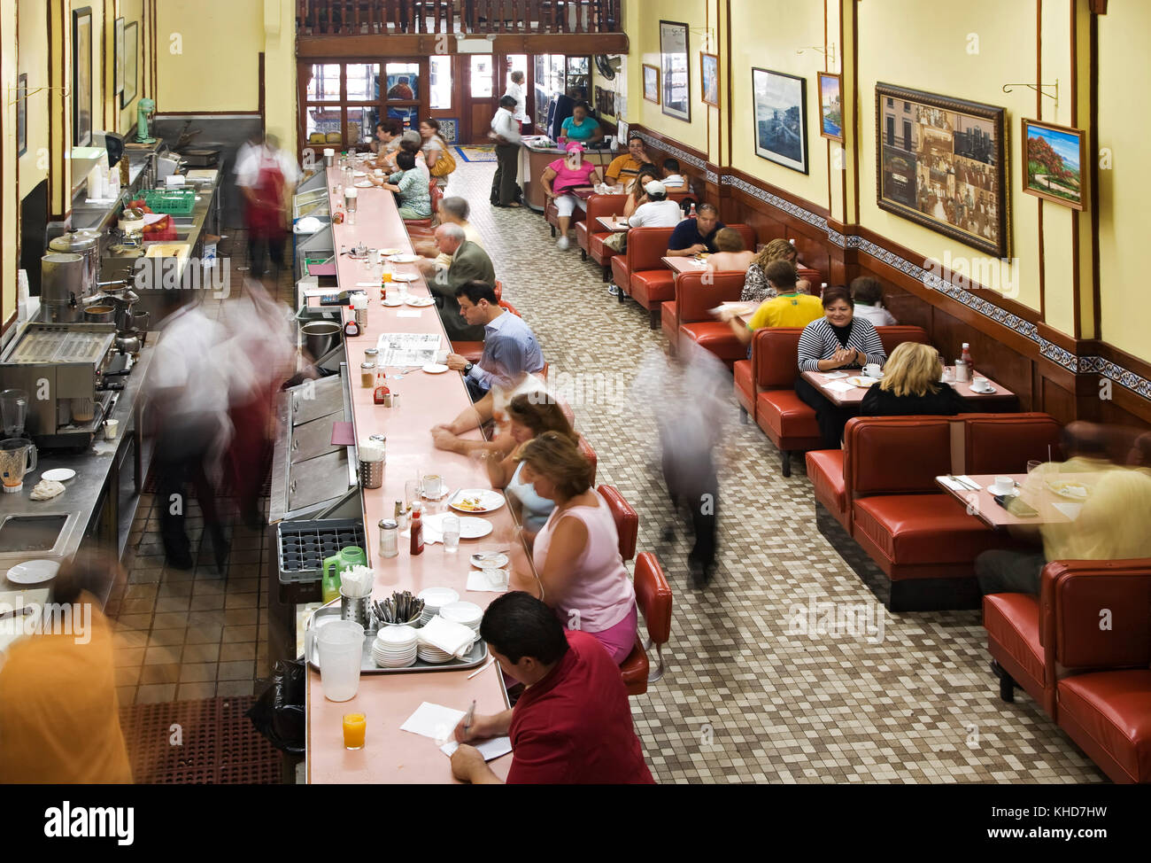 Interior of La Mallorca Restaurant, Old San Juan, Puerto Rico Stock ...