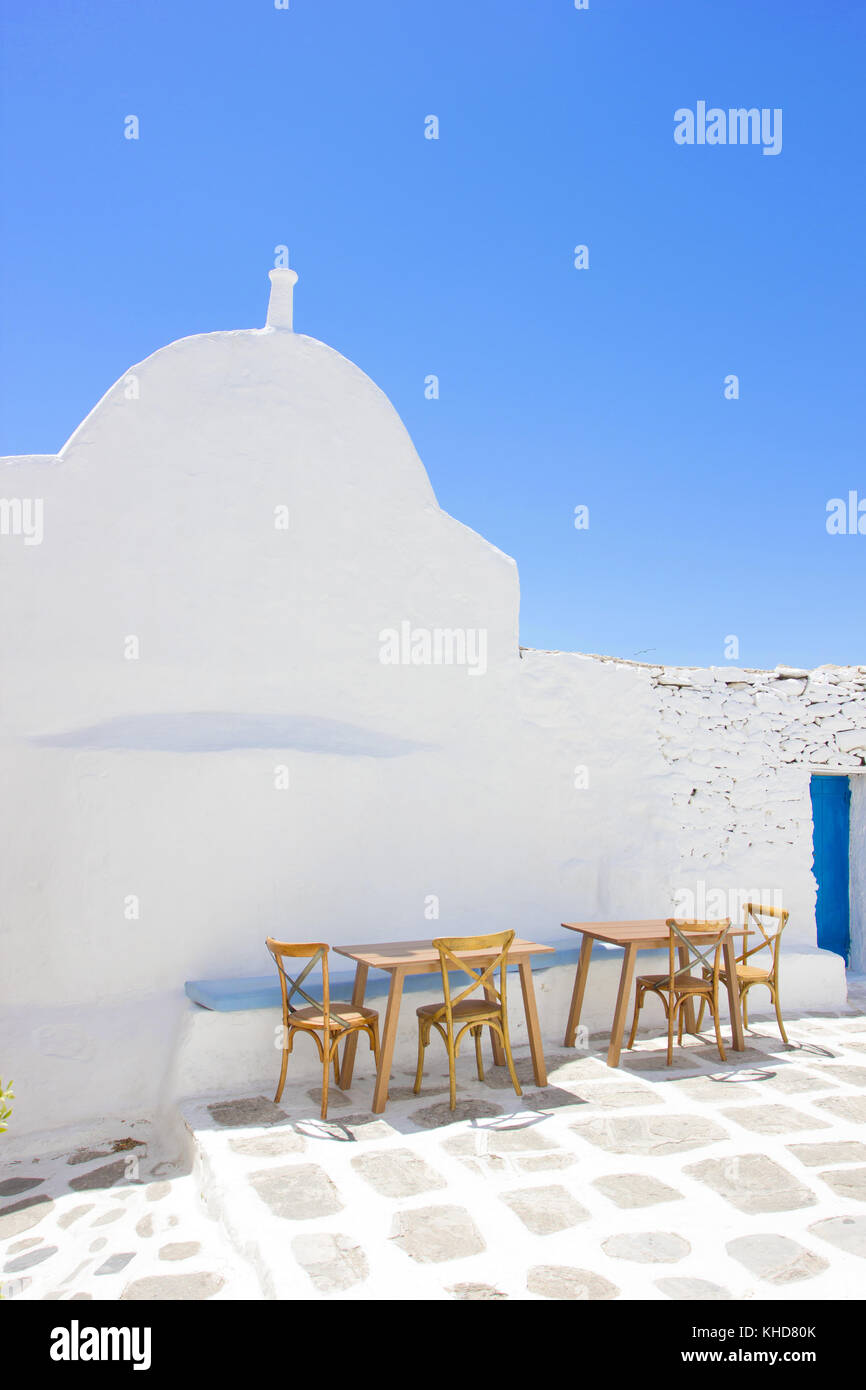 traditional white church in mykonos island,Greece Stock Photo - Alamy