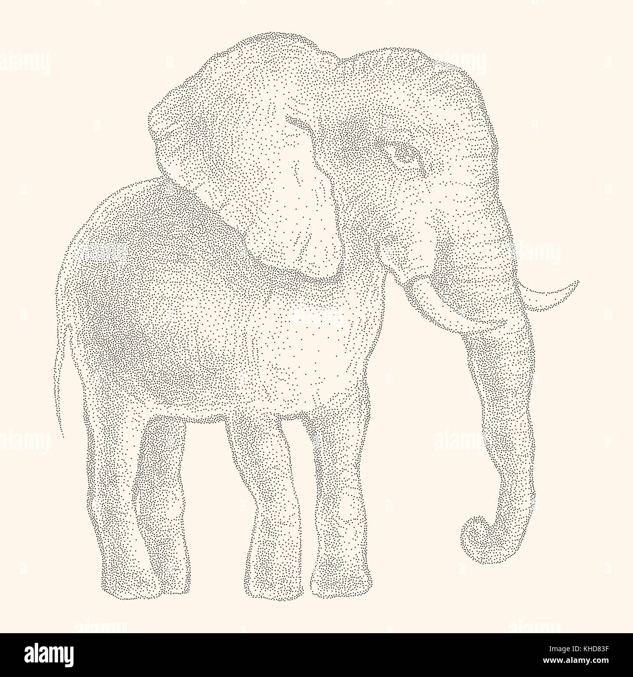 Elephant. Hand drawn Vector illustration, Vintage style Stock Vector ...