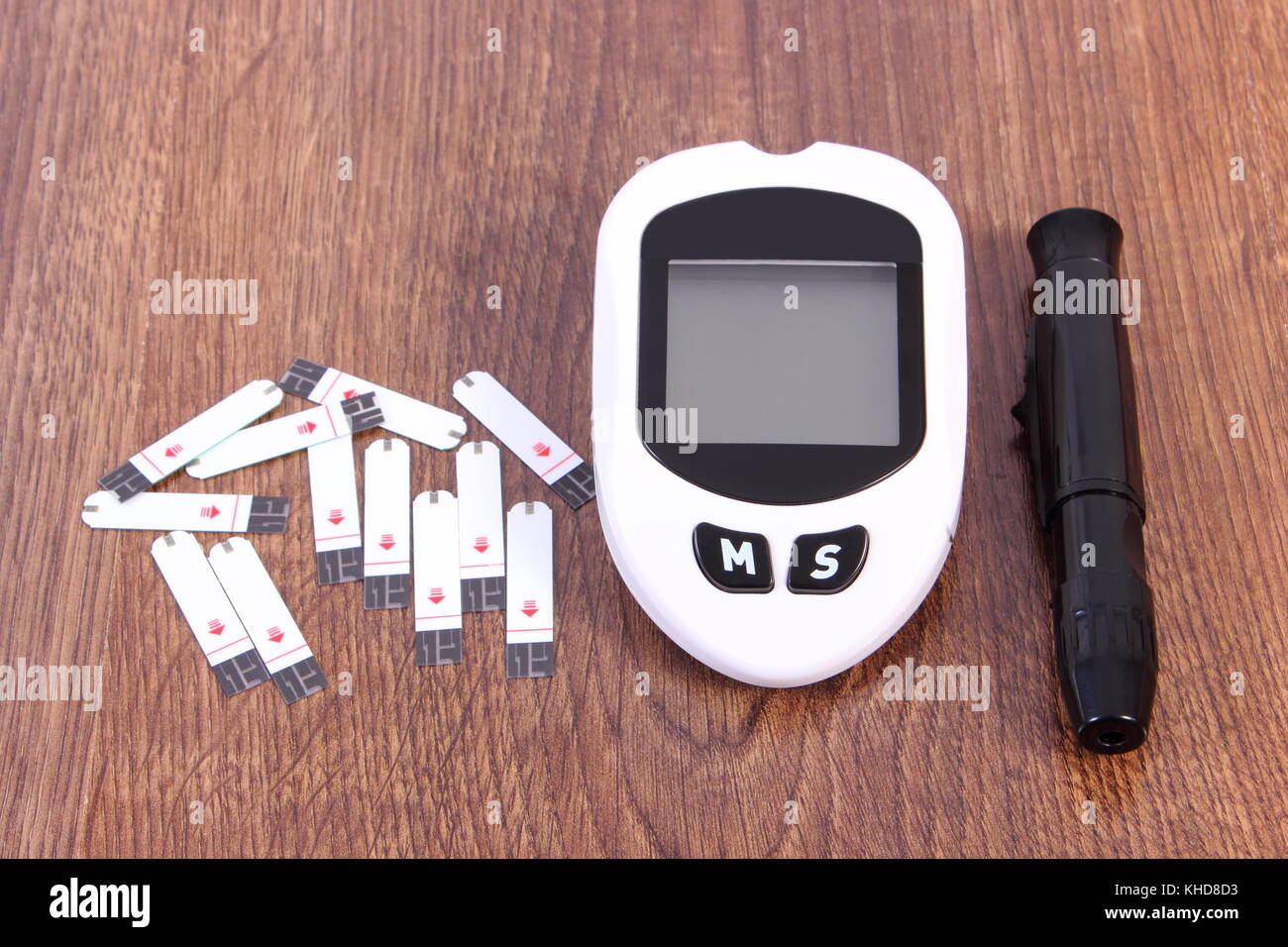 Glucose meter with accessories for checking and measuring sugar level ...