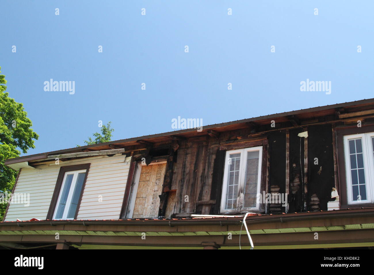 Top of burned house Stock Photo - Alamy