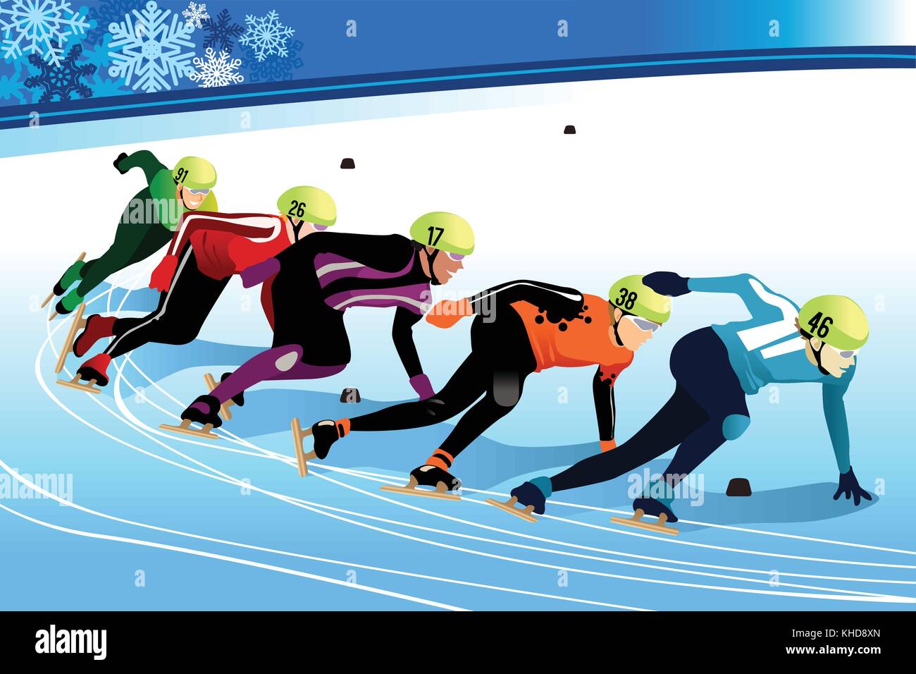Speed skating Stock Vector Images - Alamy