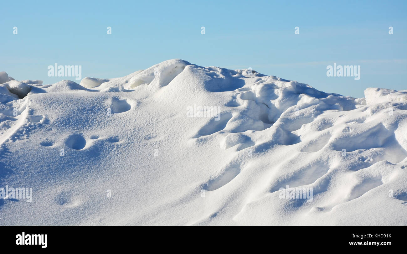 Polar landscape- frozen sea with blue sky background Stock Photo - Alamy