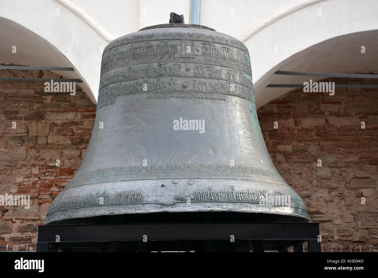 Old Bell in the Veliky Novgorod city, Russia Stock Photo - Alamy