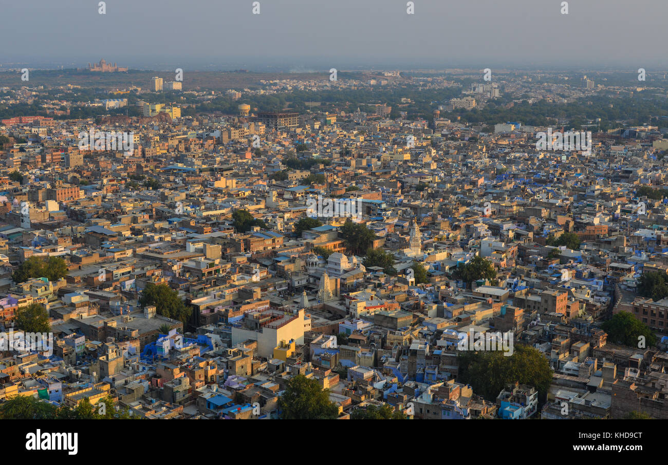 Cityscape of Jodhpur at sunset in Rajasthan, India. Jodhpur is a ...