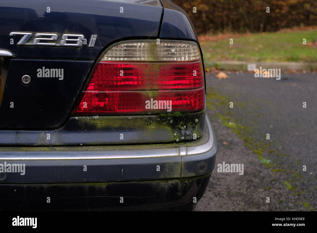 November - Rear lights of an old BMW saloon 728i Stock Photo - Alamy