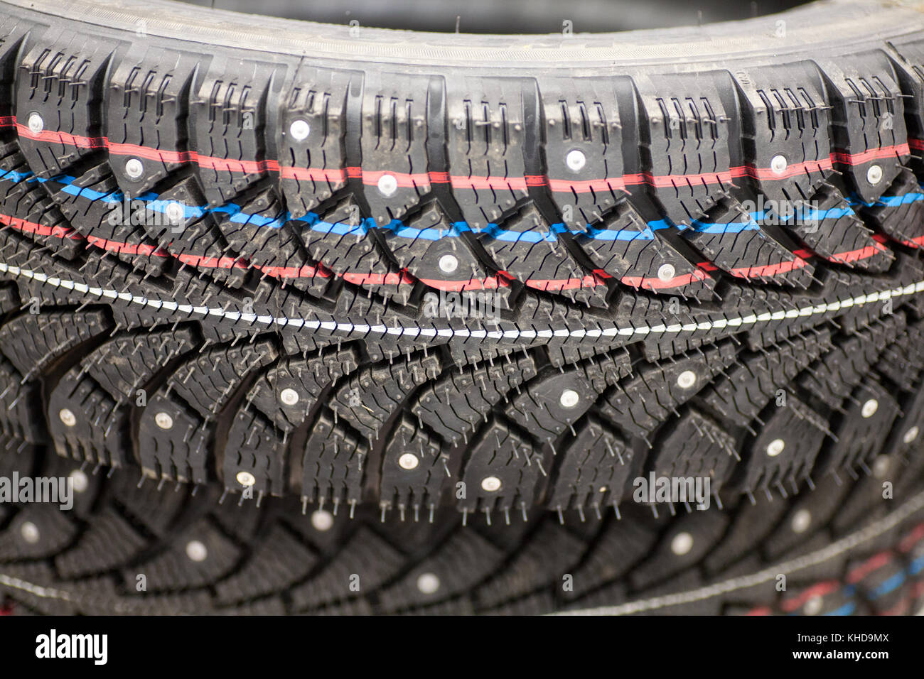 Studded tire on a background close-up Stock Photo - Alamy