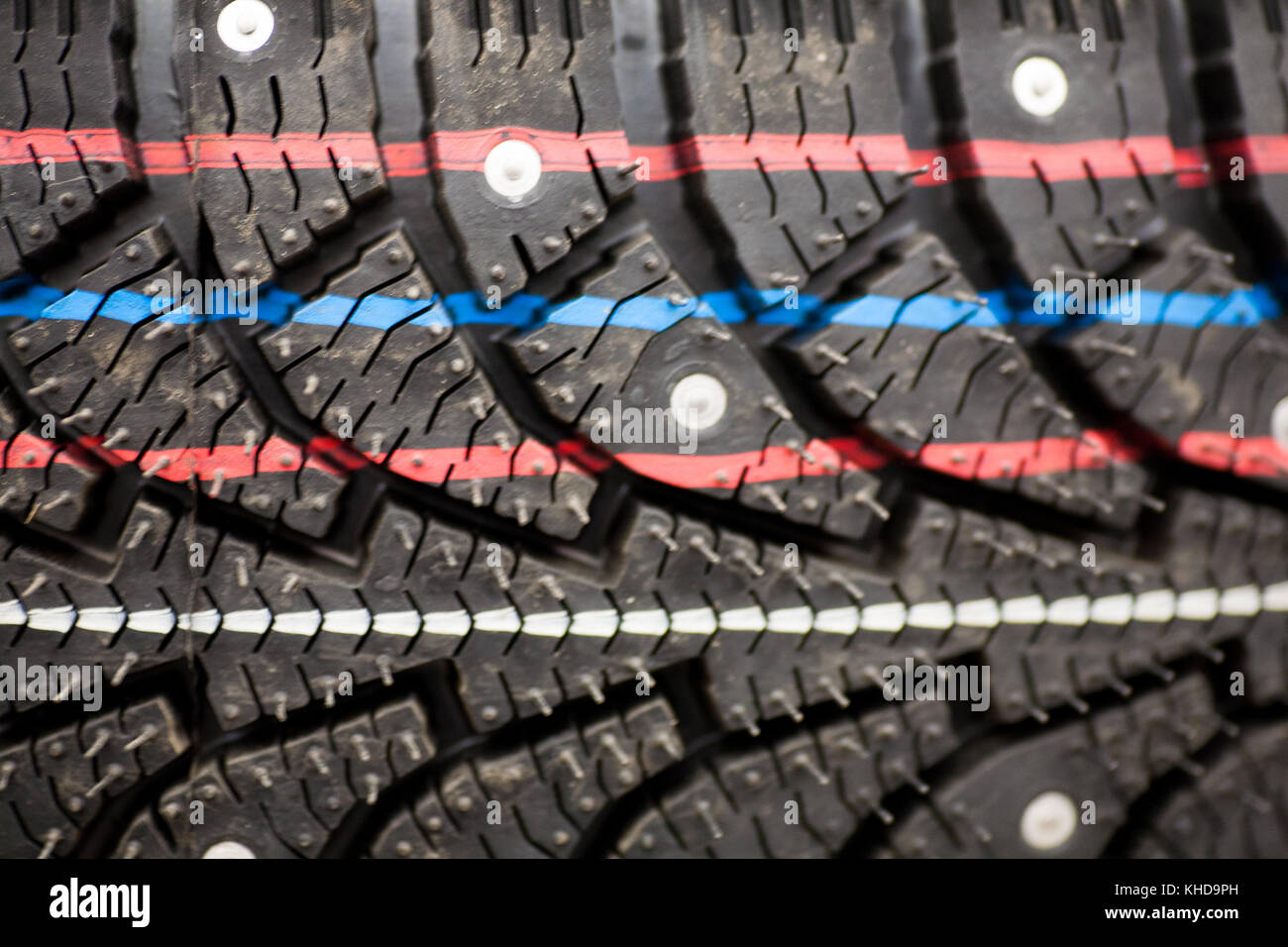 Studded tire on a background close-up Stock Photo - Alamy