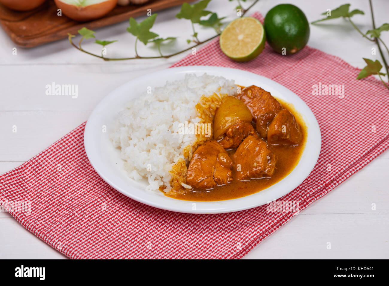 Delicious and spicy Chicken curry roast from Indian cuisine Stock Photo ...