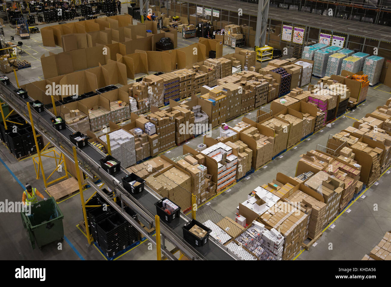 Parcels are processed and prepared for dispatch at Amazon's Fulfilment ...