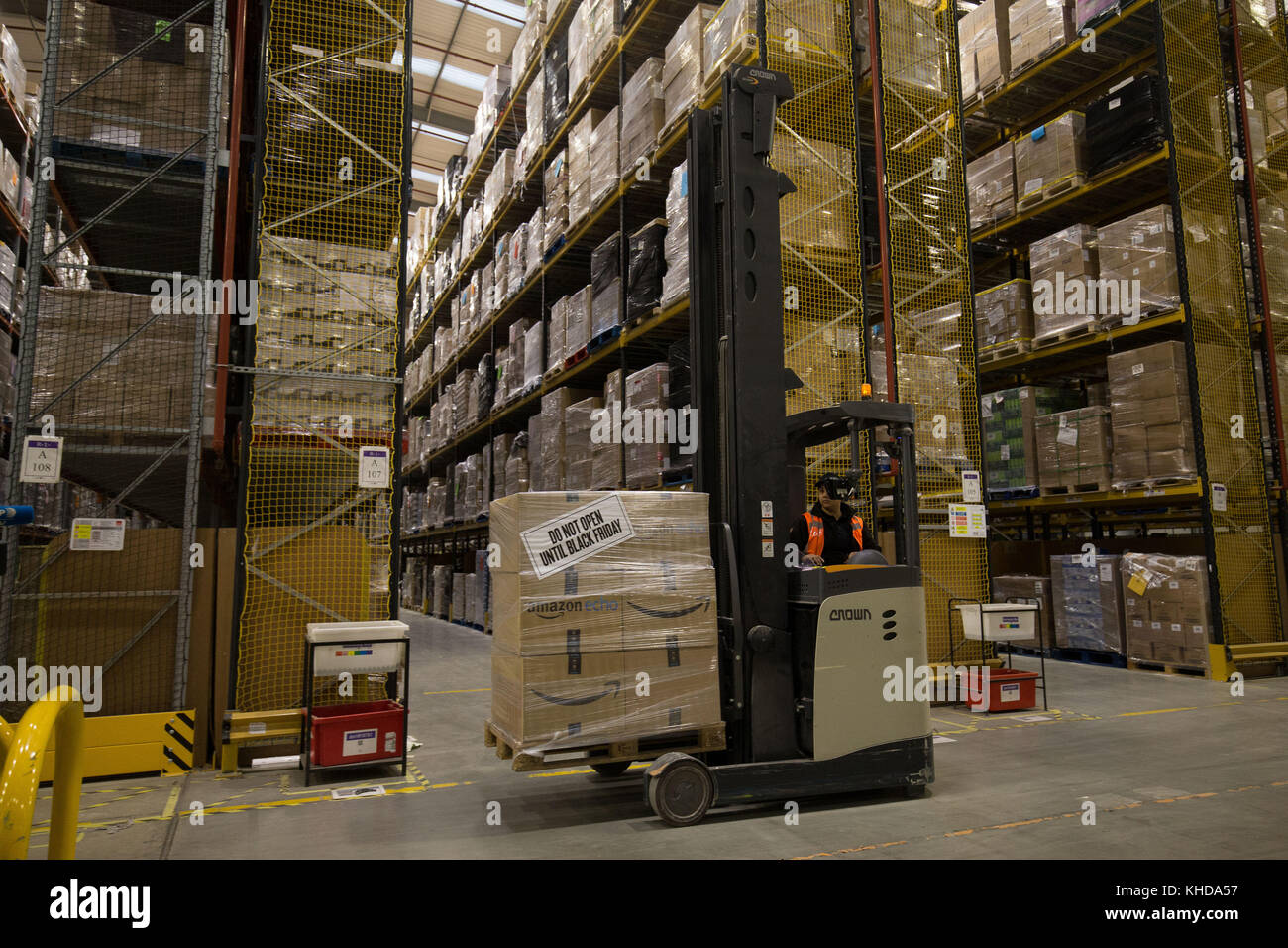 Parcels are processed and prepared for dispatch at Amazon's Fulfilment ...