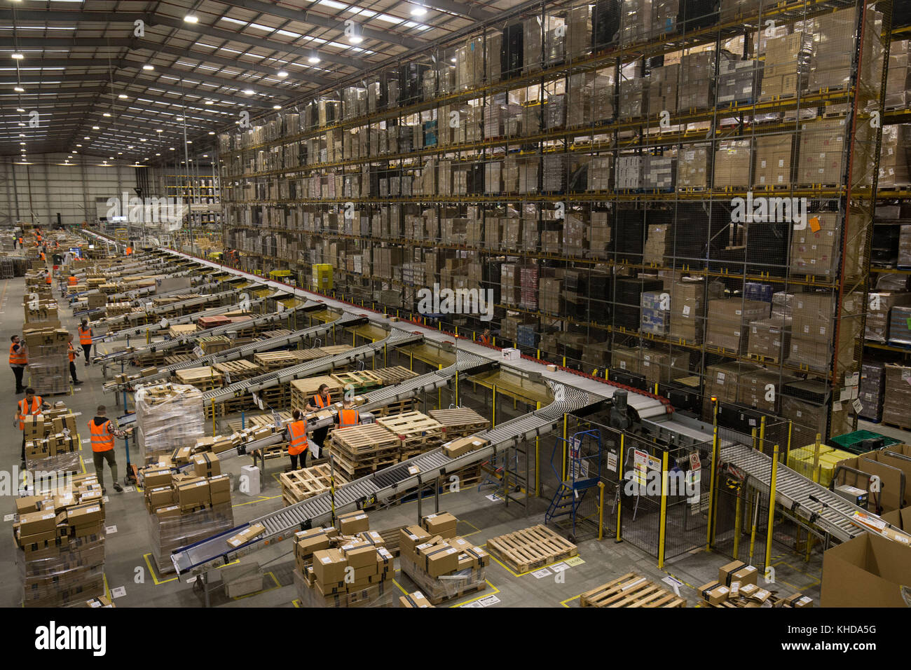 Parcels are processed and prepared for dispatch at Amazon's Fulfilment ...