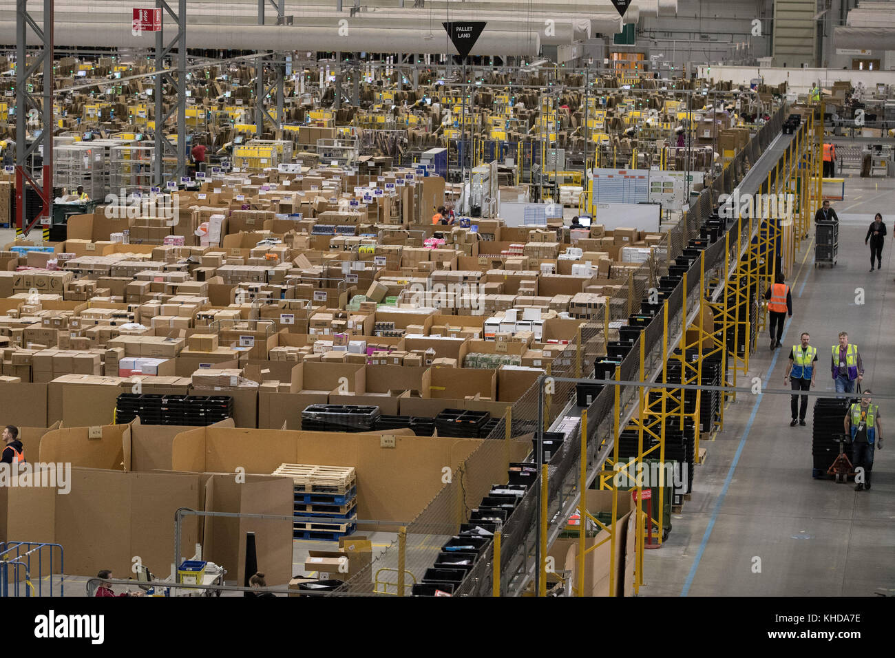 Parcels are processed and prepared for dispatch at Amazon's Fulfilment ...