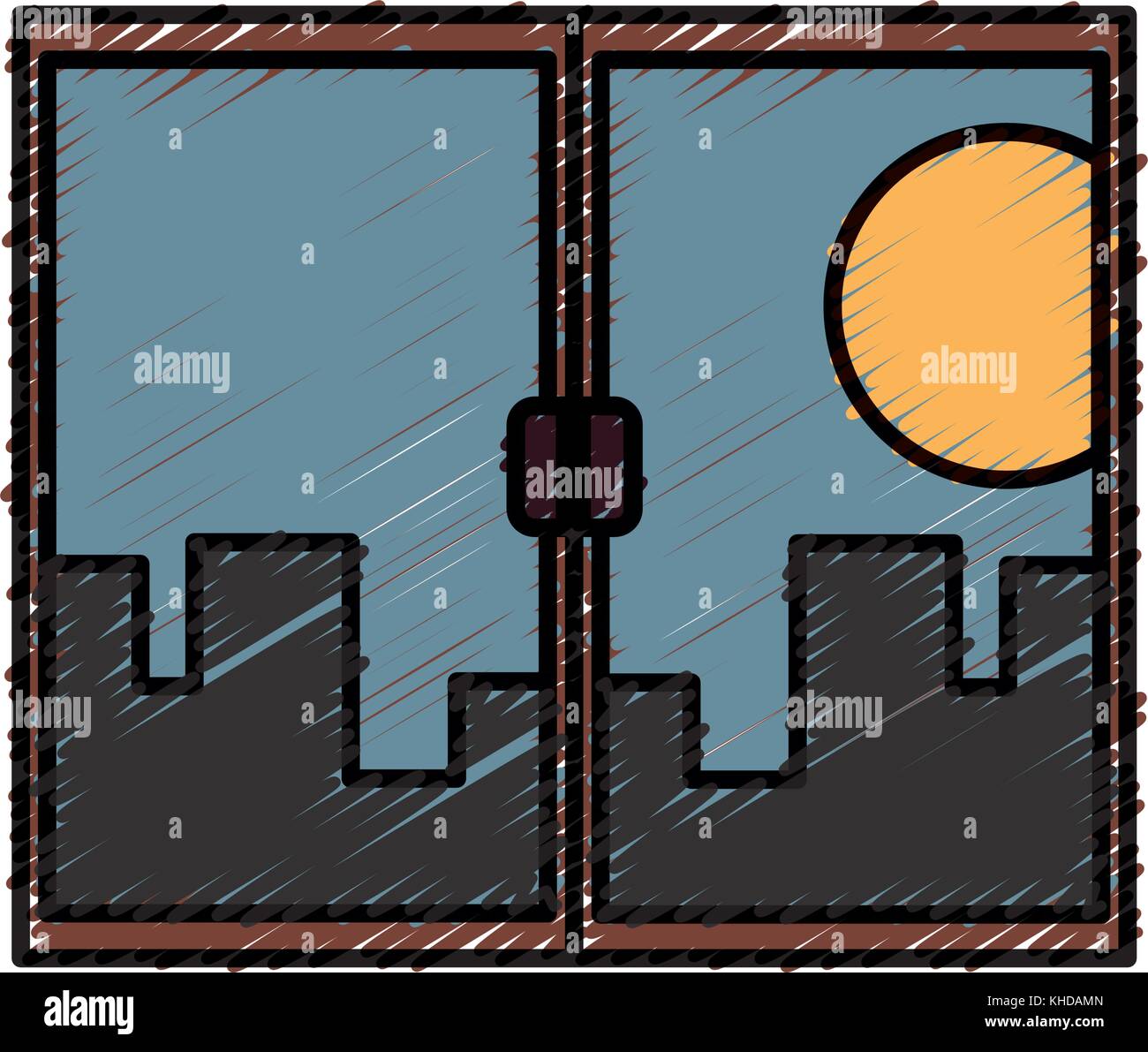 Window with cityscape Stock Vector Image & Art - Alamy