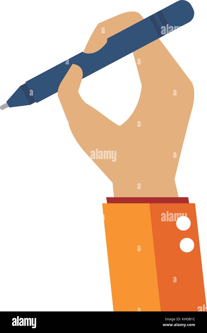 Hand holding a pen Stock Vector Image & Art - Alamy