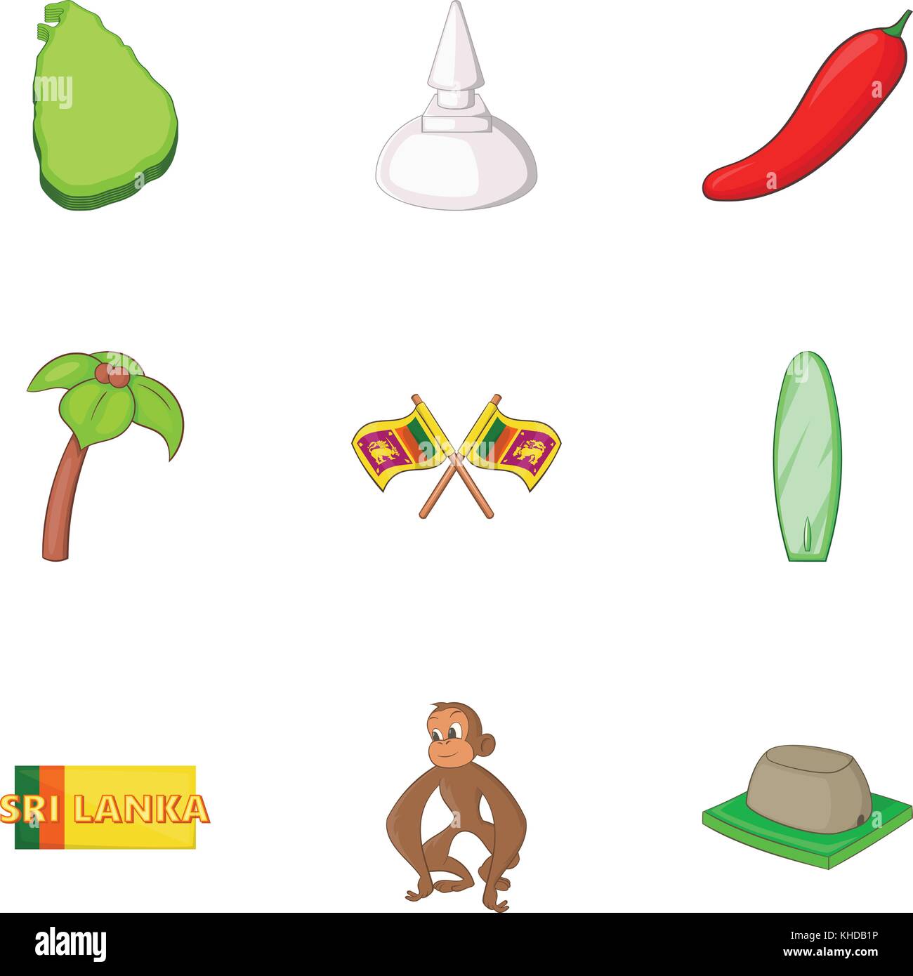 Sri lanka map cartoon style hi-res stock photography and images - Alamy