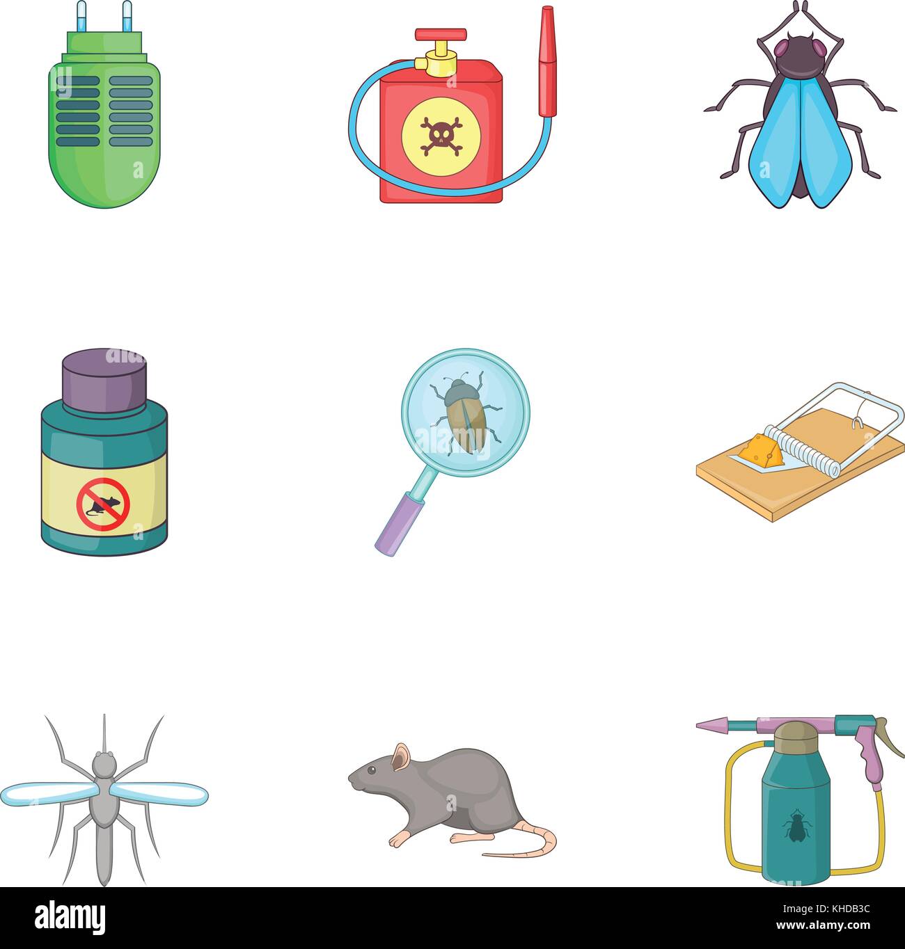 Home pest control service icons set, cartoon style Stock Vector Image ...