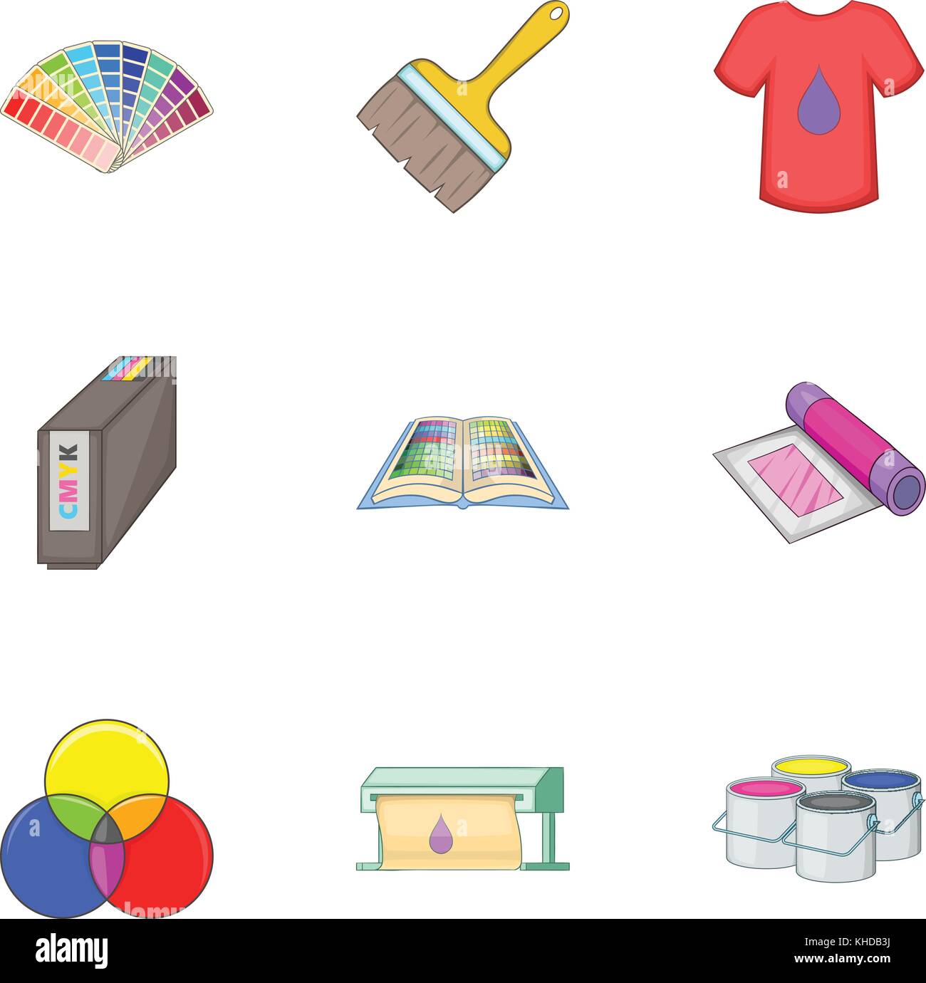 Printing polygraphy icons set, cartoon style Stock Vector Image & Art ...