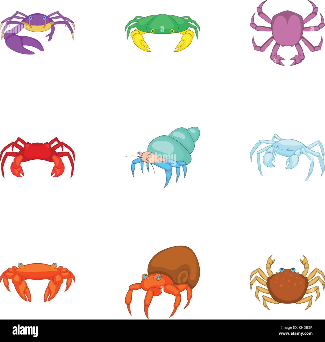 Crustaceans icons set, cartoon style Stock Vector Image & Art - Alamy