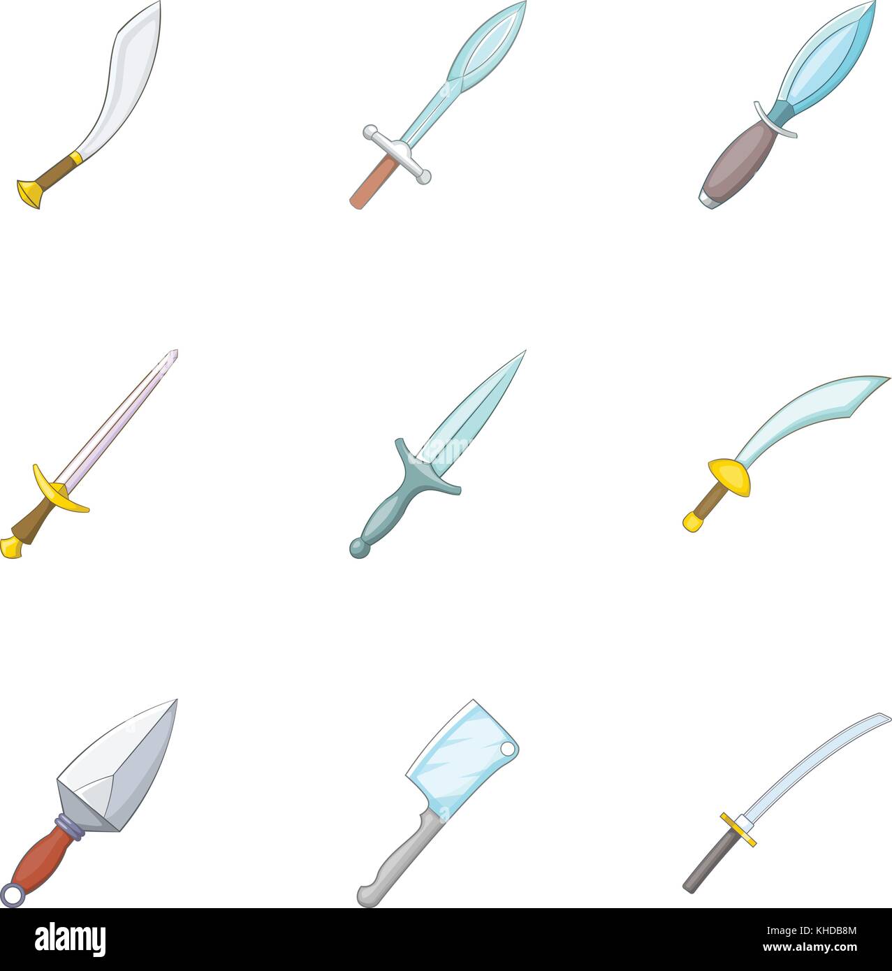 Weapons equipment icons set, cartoon style Stock Vector Image & Art - Alamy