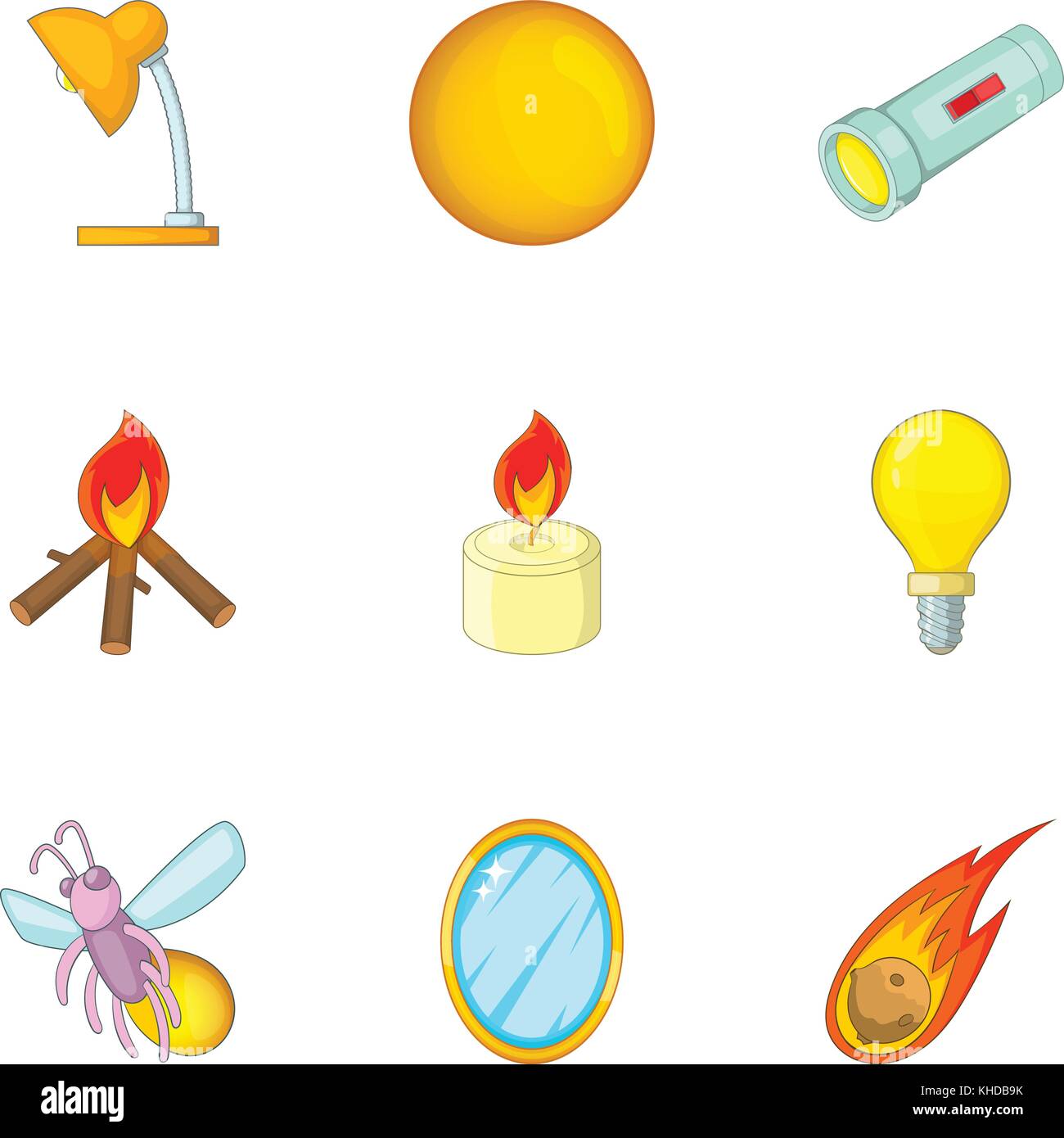 Glowing objects icons set, cartoon style Stock Vector Image & Art - Alamy
