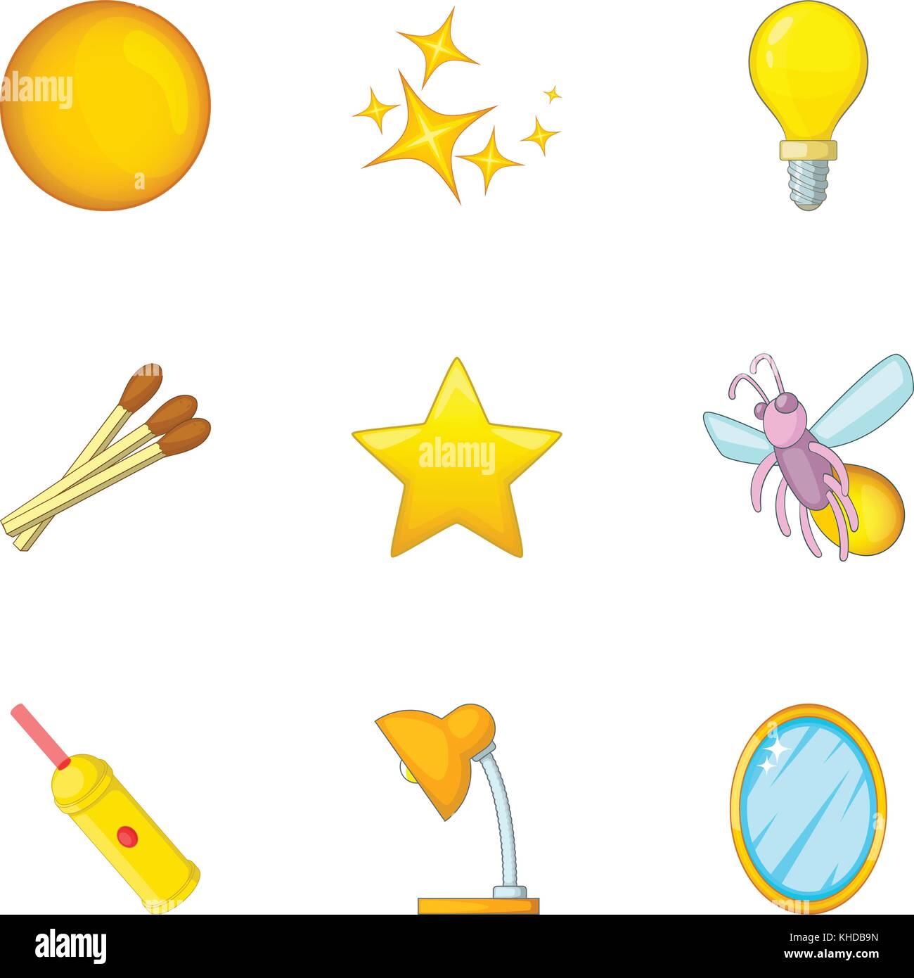Luminous objects icons set, cartoon style Stock Vector Image & Art - Alamy