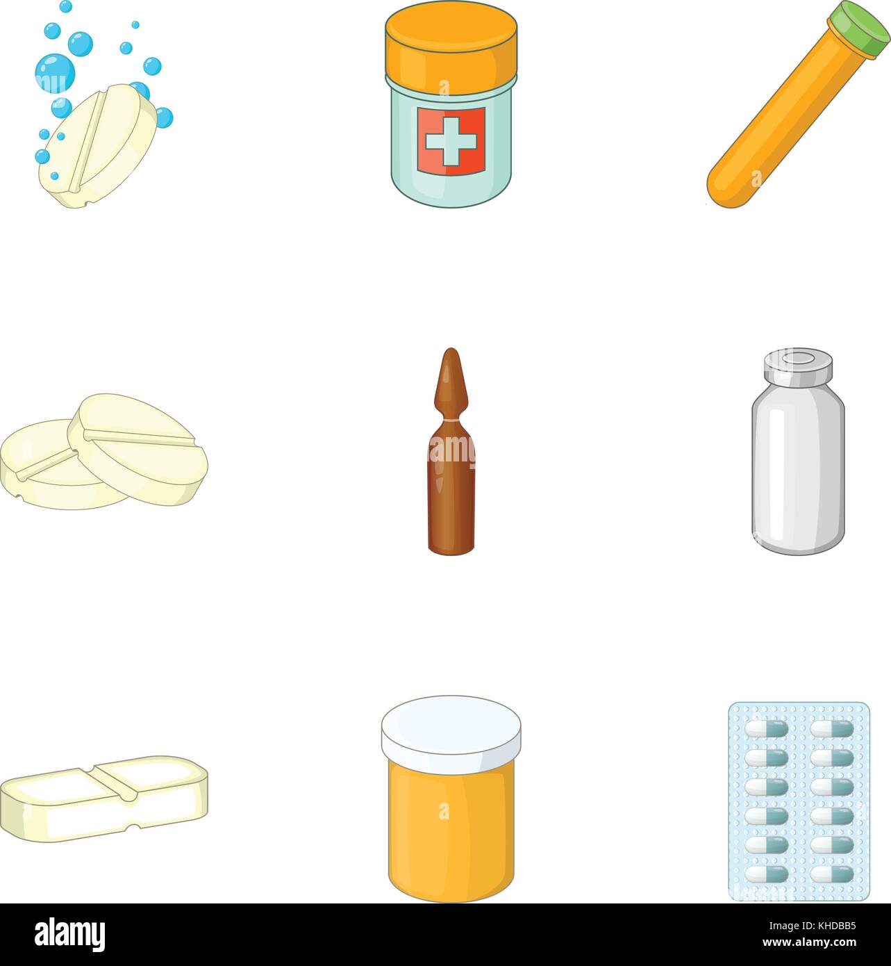 Pharmacy drug icons set, cartoon style Stock Vector Image & Art - Alamy