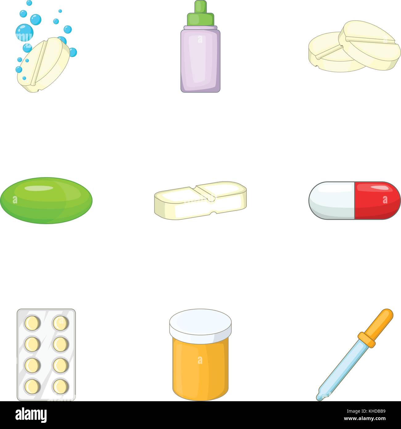 Medical preparations icons set, cartoon style Stock Vector Image & Art ...