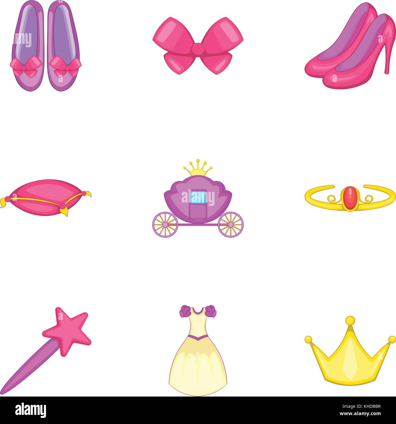Princess elements icons set, cartoon style Stock Vector Image & Art - Alamy