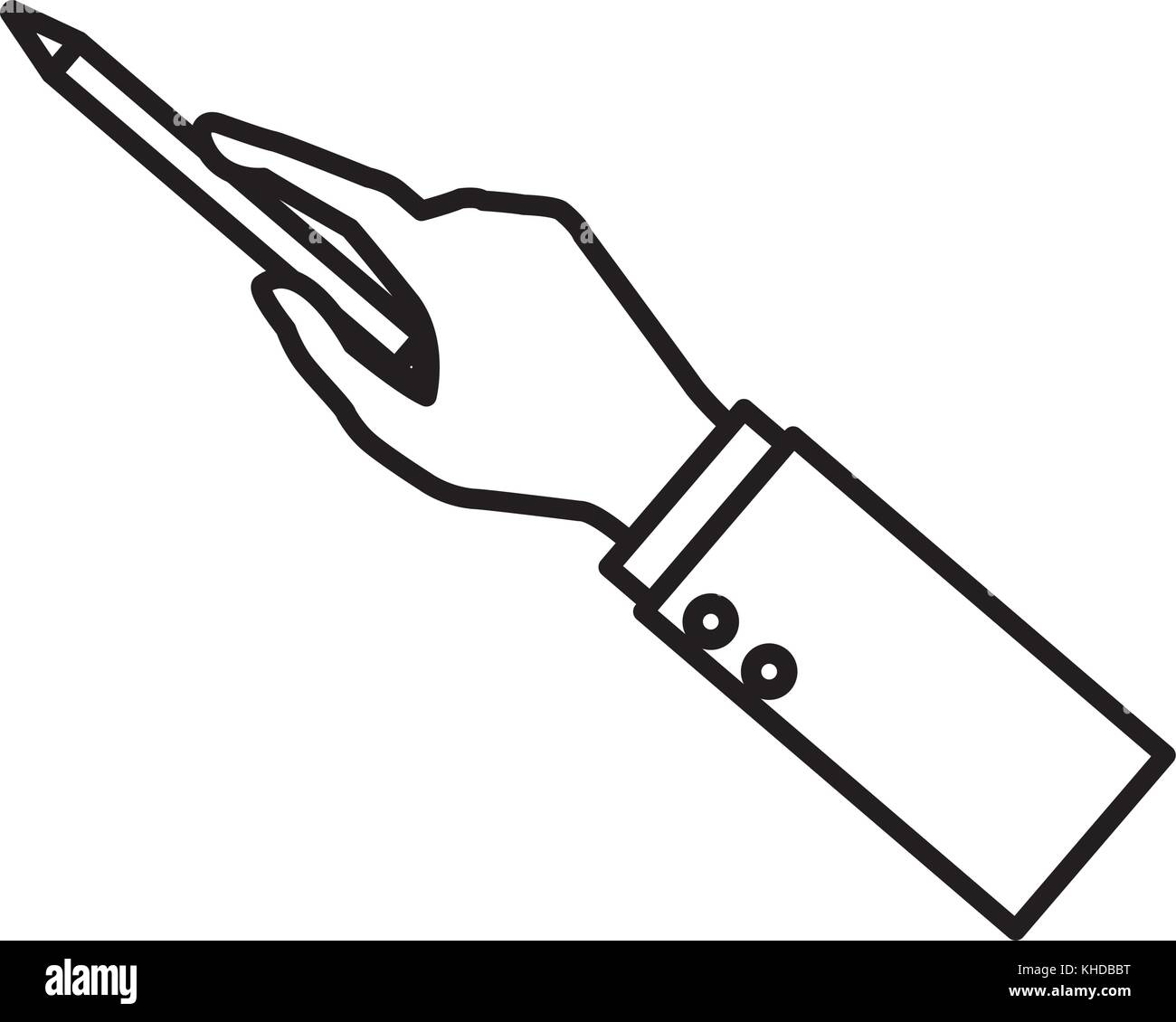Hand holding a pen Stock Vector Image & Art - Alamy