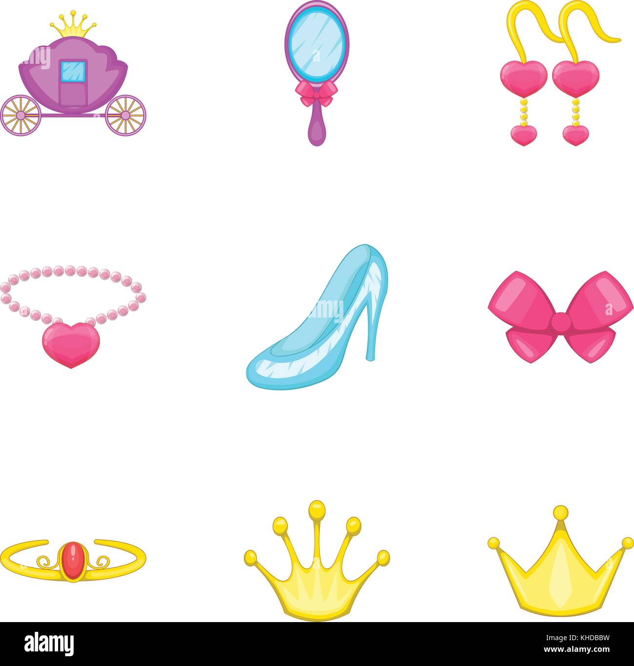 Little princess icons set, cartoon style Stock Vector Image & Art - Alamy