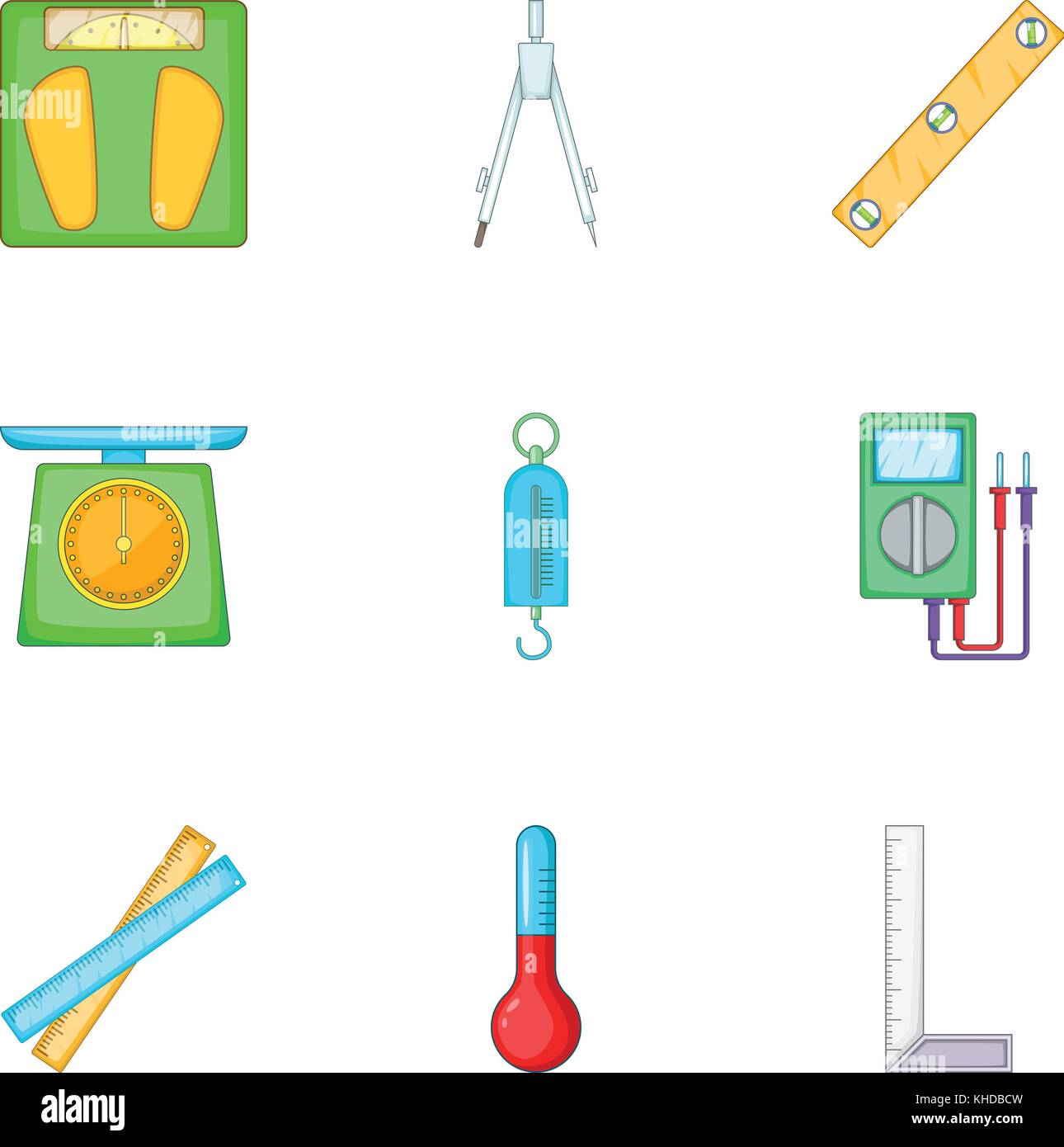 Metering equipment icons set, cartoon style Stock Vector Image & Art ...