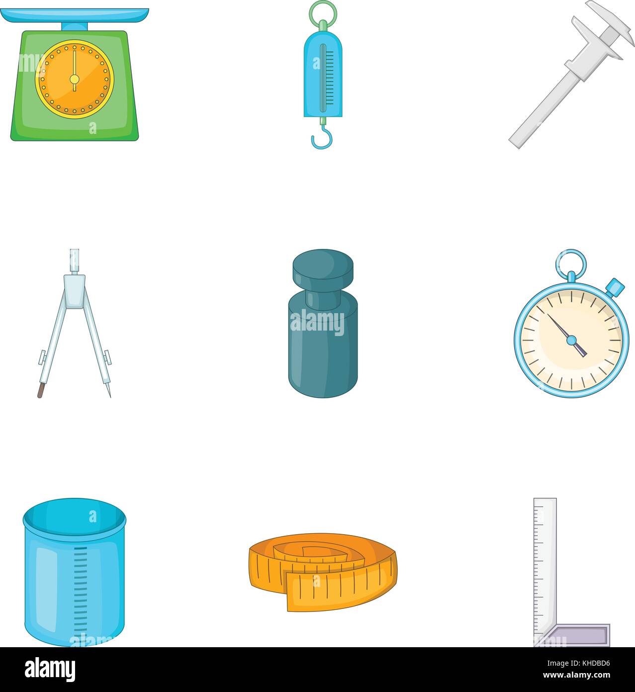 Measuring equipment icons set, cartoon style Stock Vector Image & Art ...