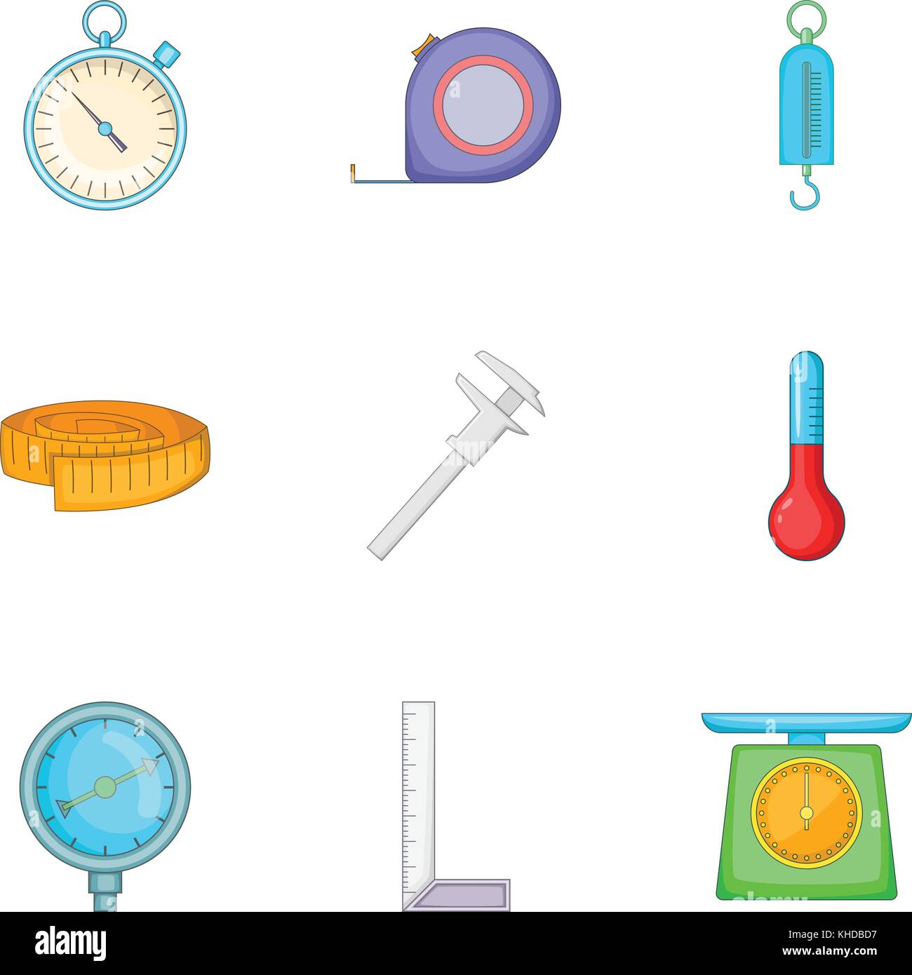 Measurement icons set, cartoon style Stock Vector Image & Art - Alamy