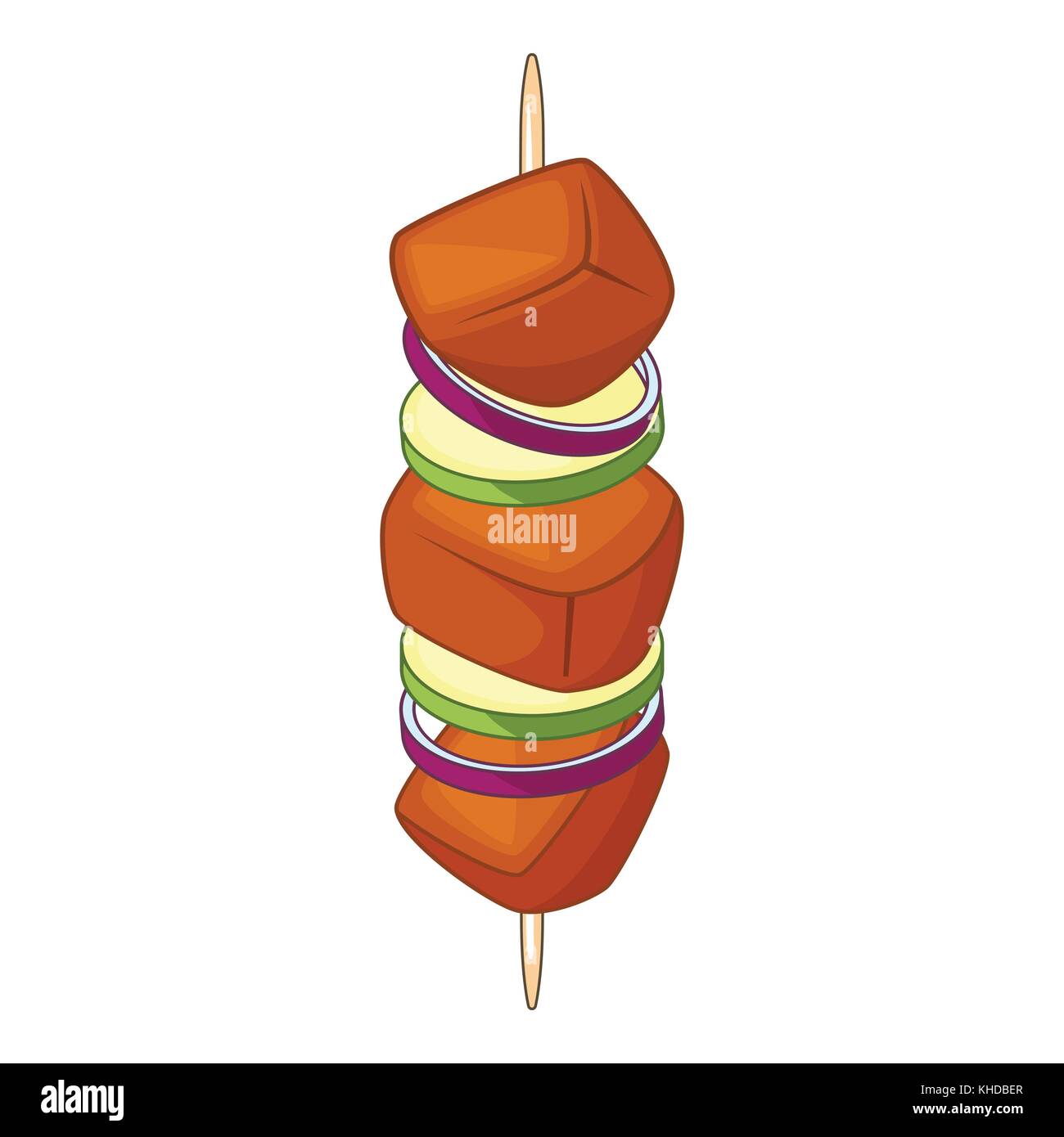 Barbecue kebab on a skewer icon, cartoon style Stock Vector Image & Art ...