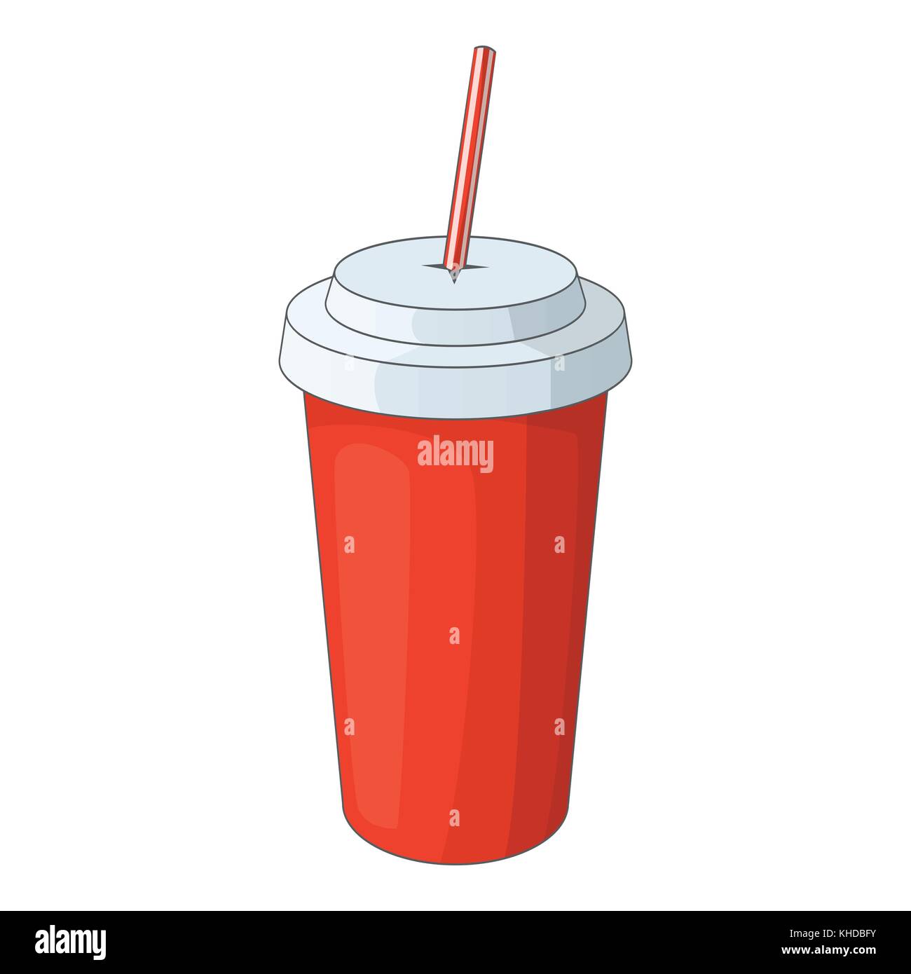 Paper cup with straw icon, cartoon style Stock Vector Image & Art - Alamy