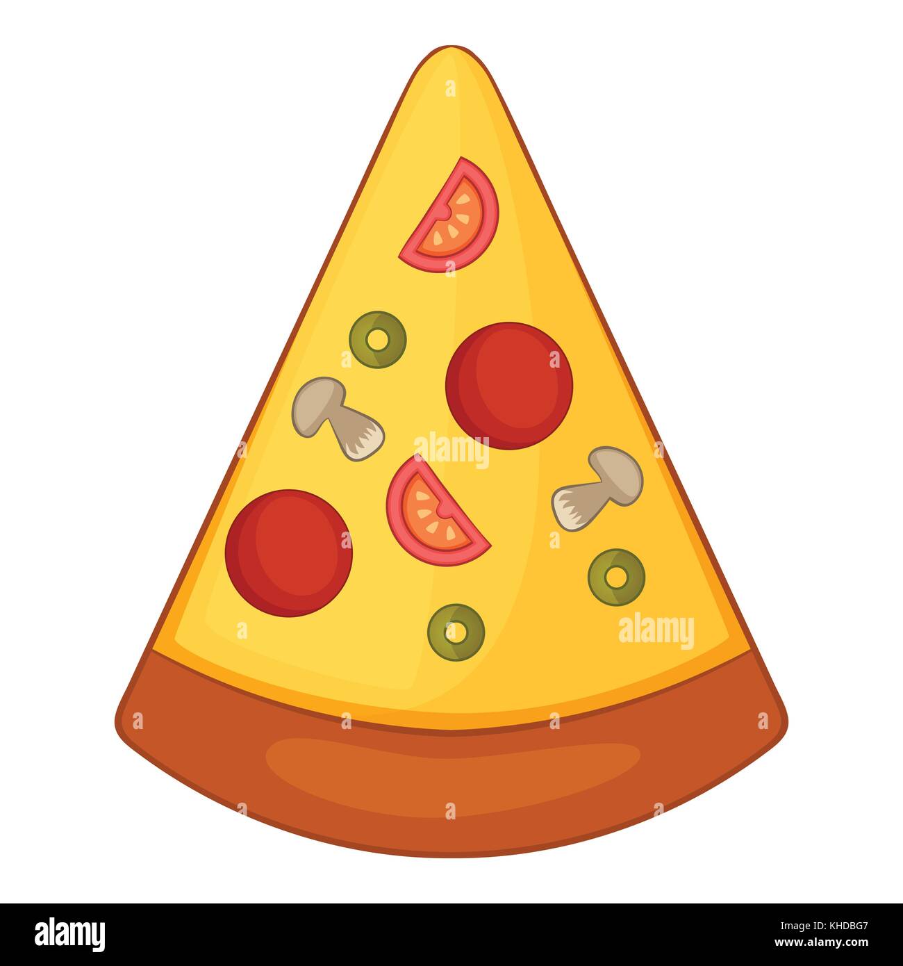 Slice of pizza icon, cartoon style Stock Vector Image & Art - Alamy