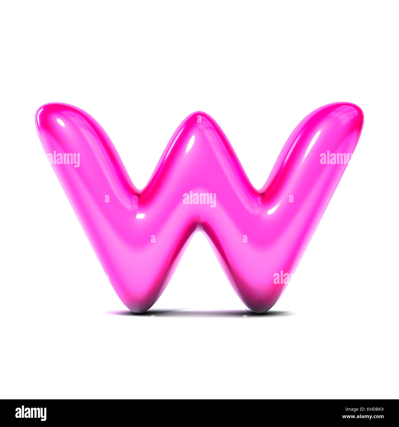 The Letter W In Bubble Letters With Color