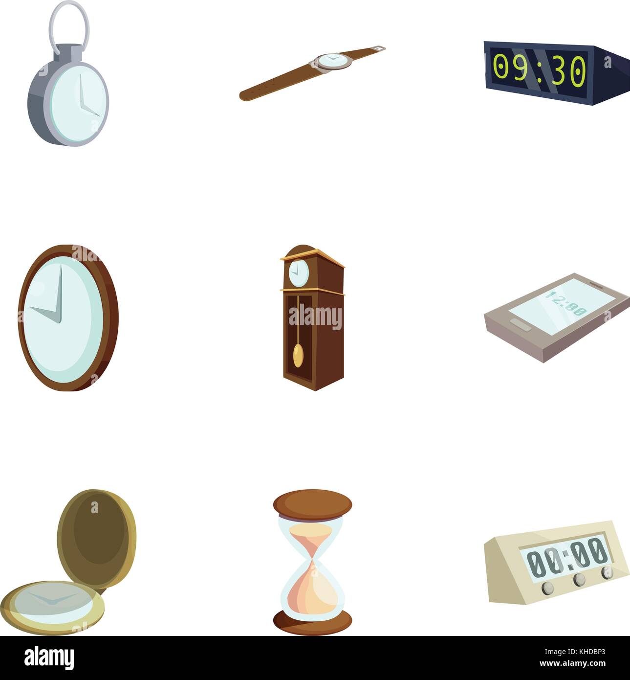 Clock icons set, cartoon style Stock Vector Image & Art - Alamy