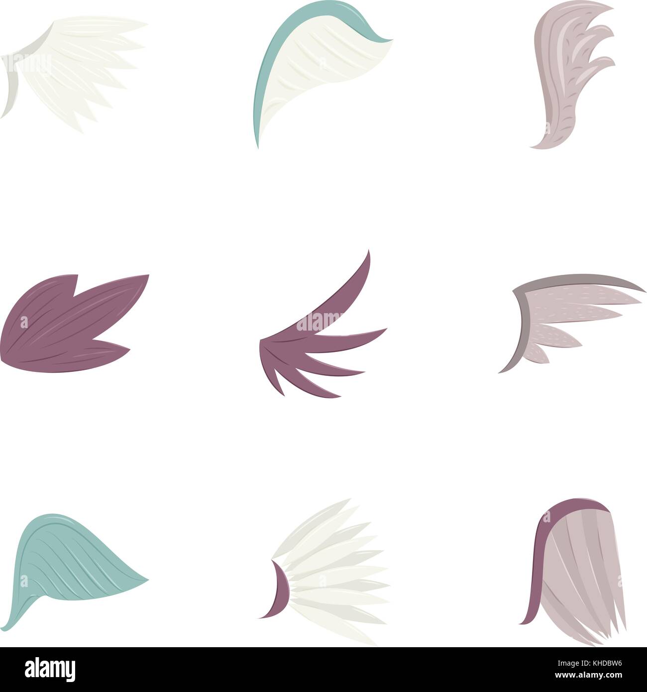 Bird wings icons set, cartoon style Stock Vector Image & Art - Alamy