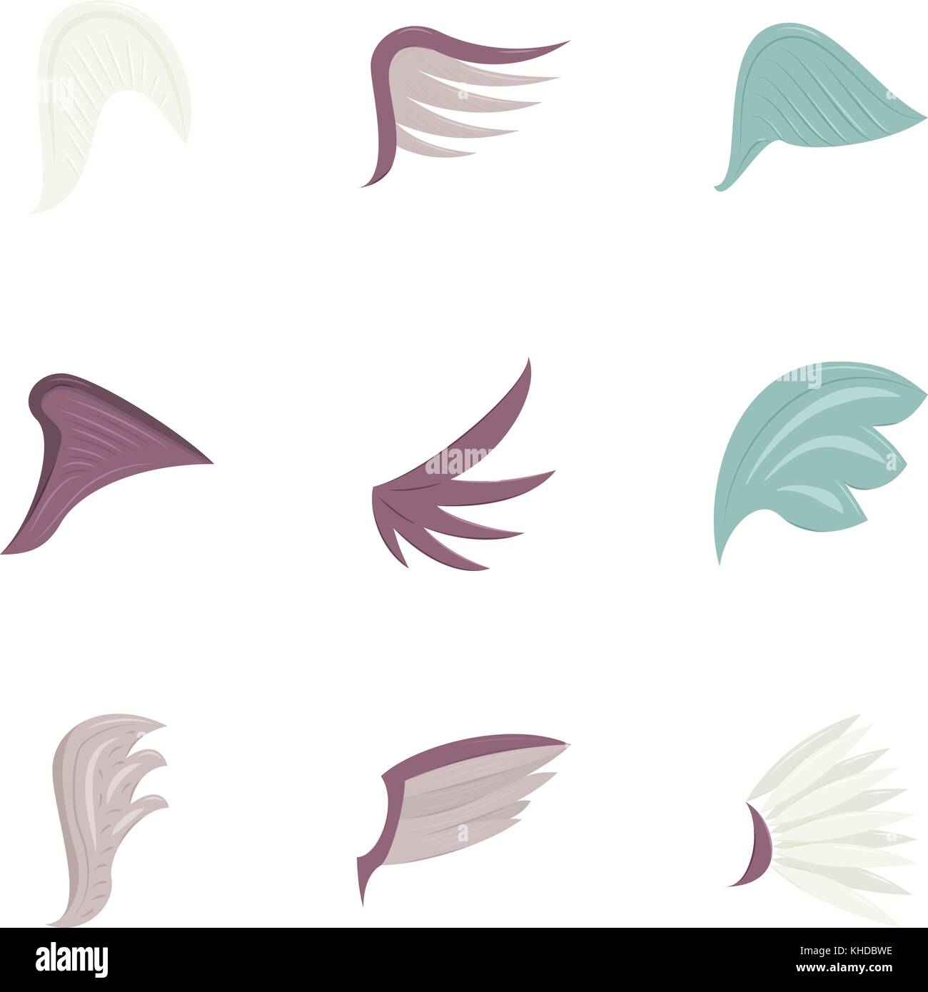 Wings icons set, cartoon style Stock Vector Image & Art - Alamy