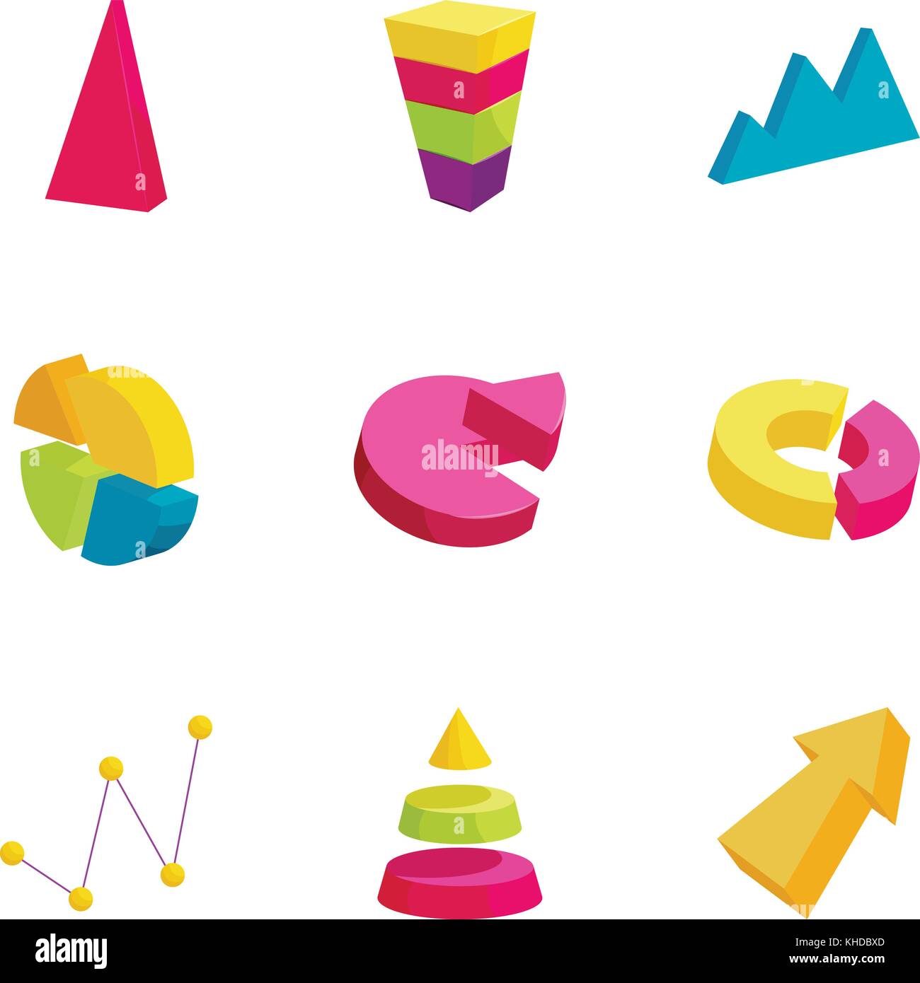 Business diagram icons set, cartoon style Stock Vector Image & Art - Alamy