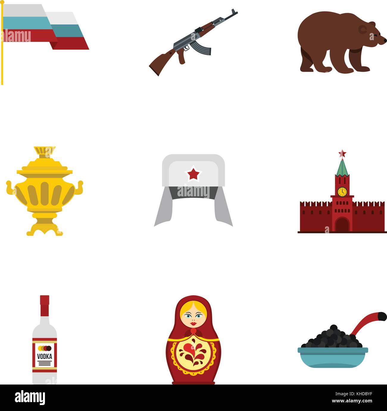 Russia icons set, flat style Stock Vector Image & Art - Alamy