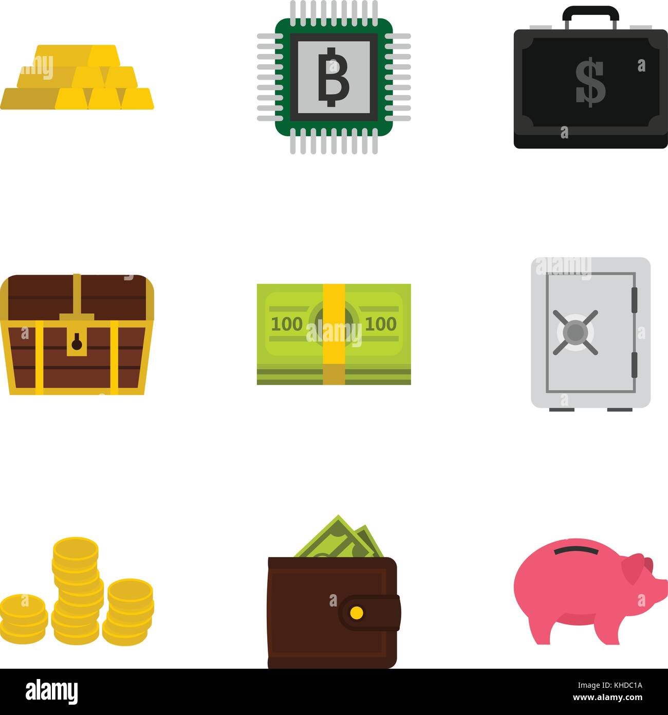 Money icons set, flat style Stock Vector Image & Art - Alamy